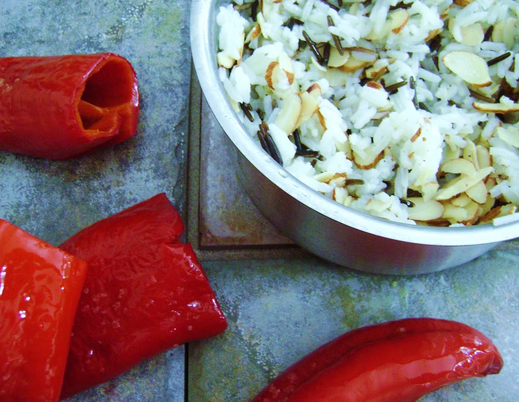 Roasted Red Sheppard Peppers with Basmati and Wild Rice