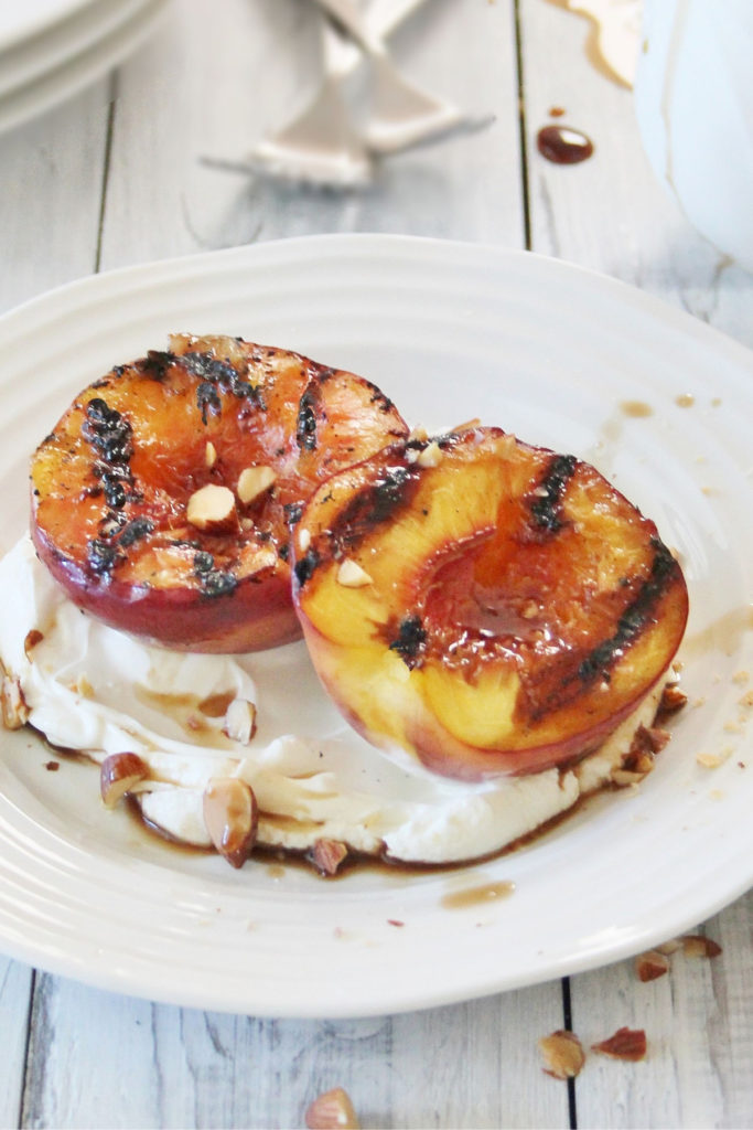 Grilled Nectarines with Maple-Balsamic Glaze - Inspired Edibles